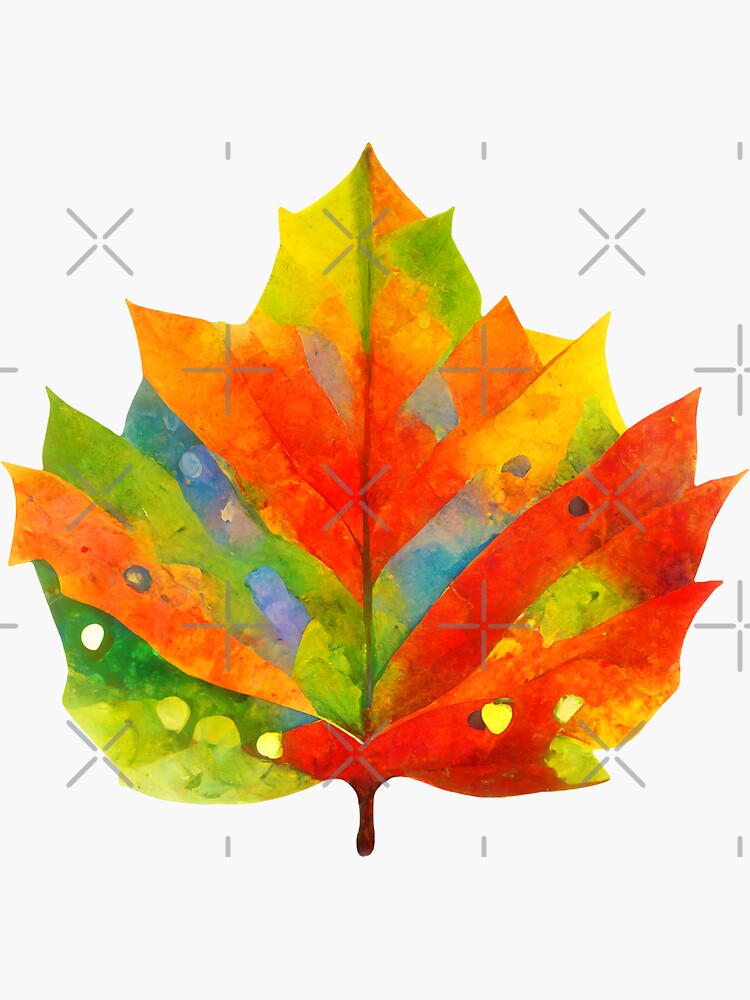 "Colourful autumn tree leaf" Sticker for Sale by 6handsdesign | Redbubble