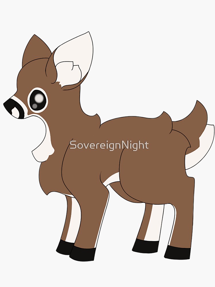"Chibi Whitetail Deer Doe" Sticker for Sale by SovereignNight | Redbubble