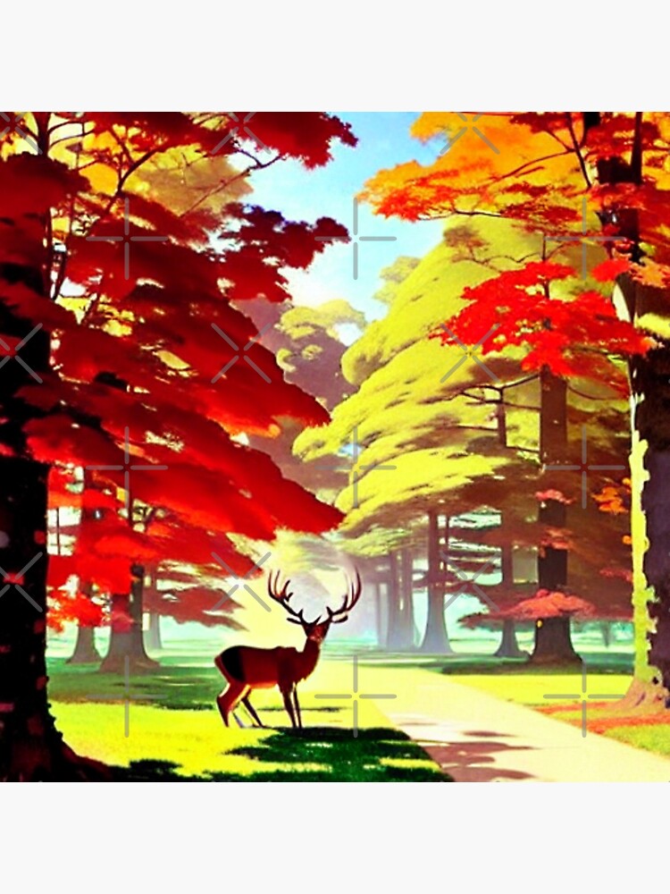 "Deer in maple forest" Poster for Sale by etherElric | Redbubble