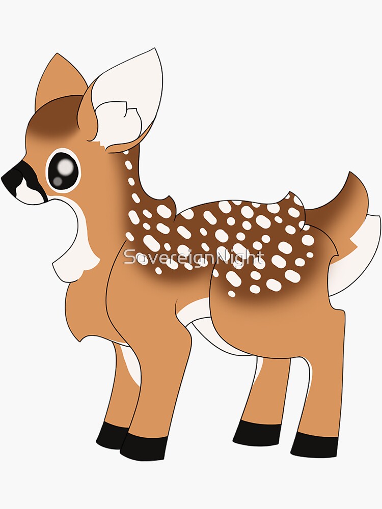 "Chibi Whitetail Deer Fawn" Sticker for Sale by SovereignNight | Redbubble