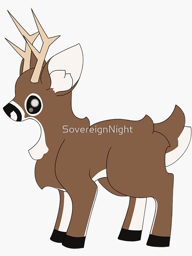 "Chibi Whitetail Deer Buck" Sticker for Sale by SovereignNight | Redbubble