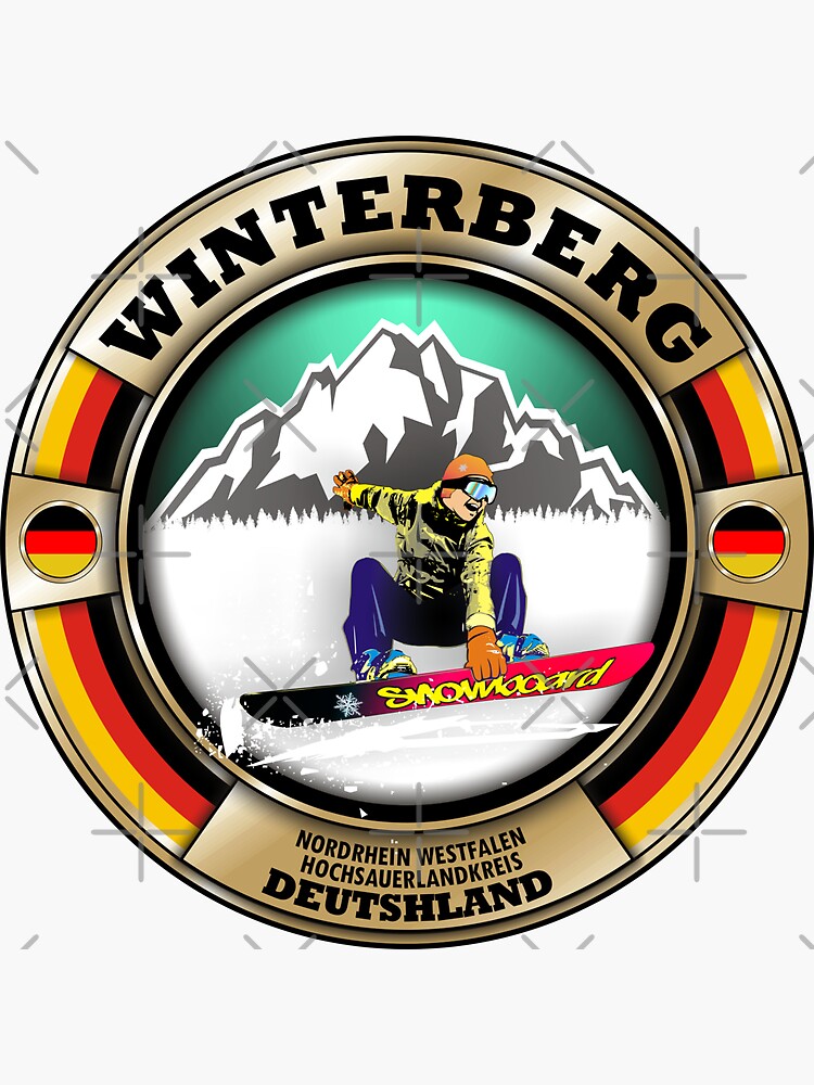 "Winterberg Deutschland mountains snowboarding" Sticker for Sale by ...