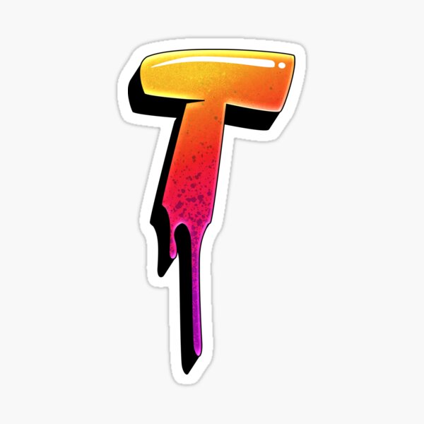 "Graffiti Letters T Letter Colorful Paint Splash Style" Sticker for ...