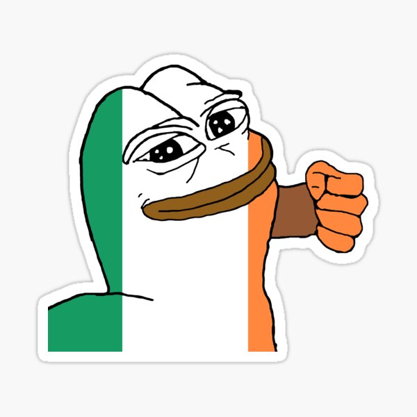 "Punching Pepe (Ireland)" Sticker by Meme-Magician | Redbubble