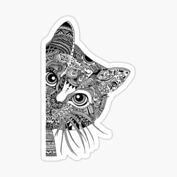 "Cat in mandala art" Sticker for Sale by The-spirit | Redbubble