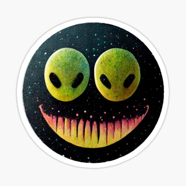 "Alien Smiley Face :)" Sticker for Sale by SmileyDan | Redbubble