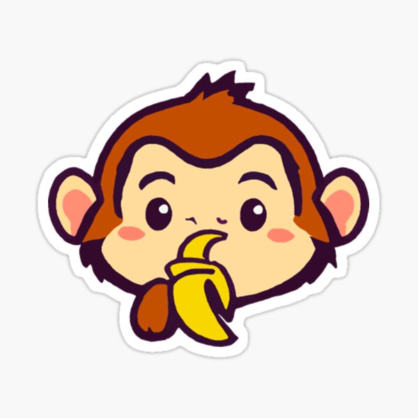"Monkey Banana" Sticker for Sale by teekab | Redbubble