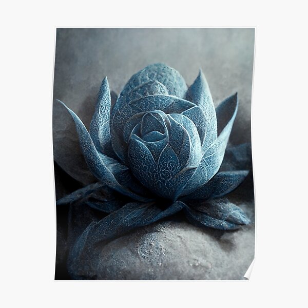 "Blue Rose Lotus Fantasy Art" Poster for Sale by Visual-artist24 ...