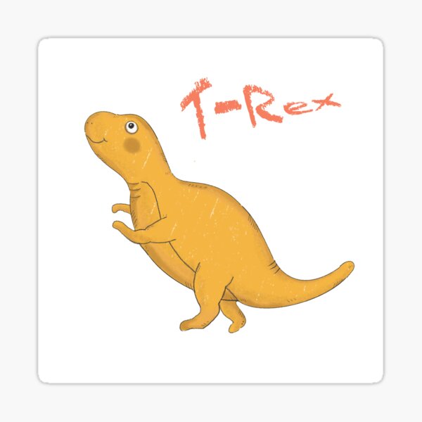 "Cute happy smiling T-rex dinosaurs" Sticker for Sale by gambardesign ...