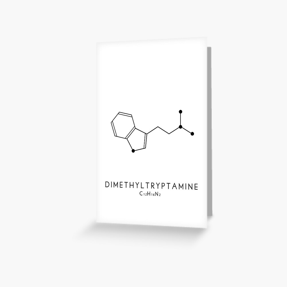 "Dimethyltryptamine / DMT Molecular Structure in White" Greeting Card ...
