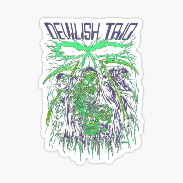 "Plugged In Devilish Trio" Sticker for Sale by CasterNo | Redbubble