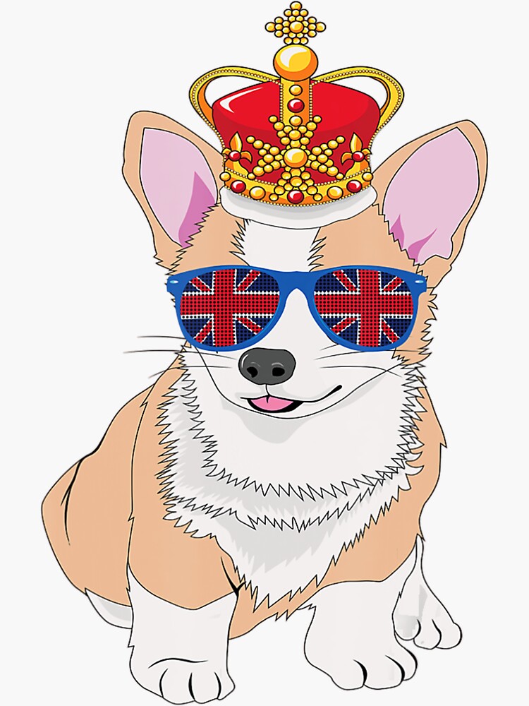 "Queens Platinum Jubilee Years Souvenir British Corgi Dog " Sticker for ...