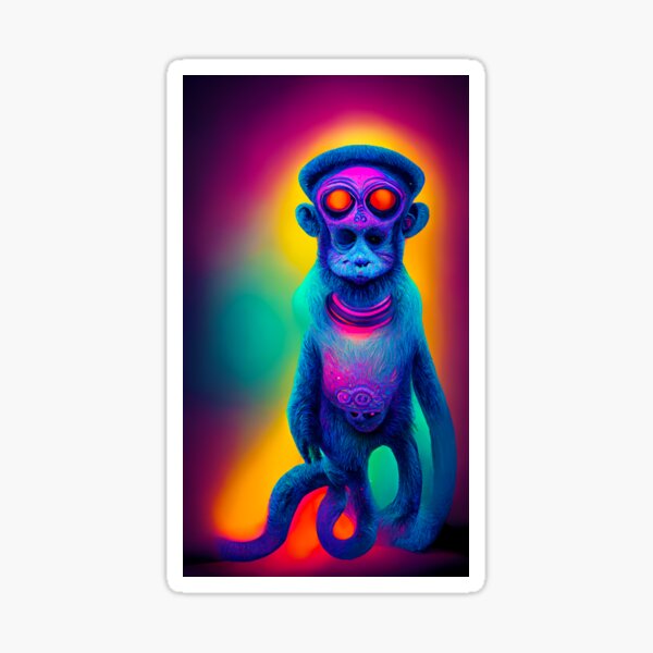 "Psychedelic Monkey" Sticker for Sale by RichieDuprey | Redbubble