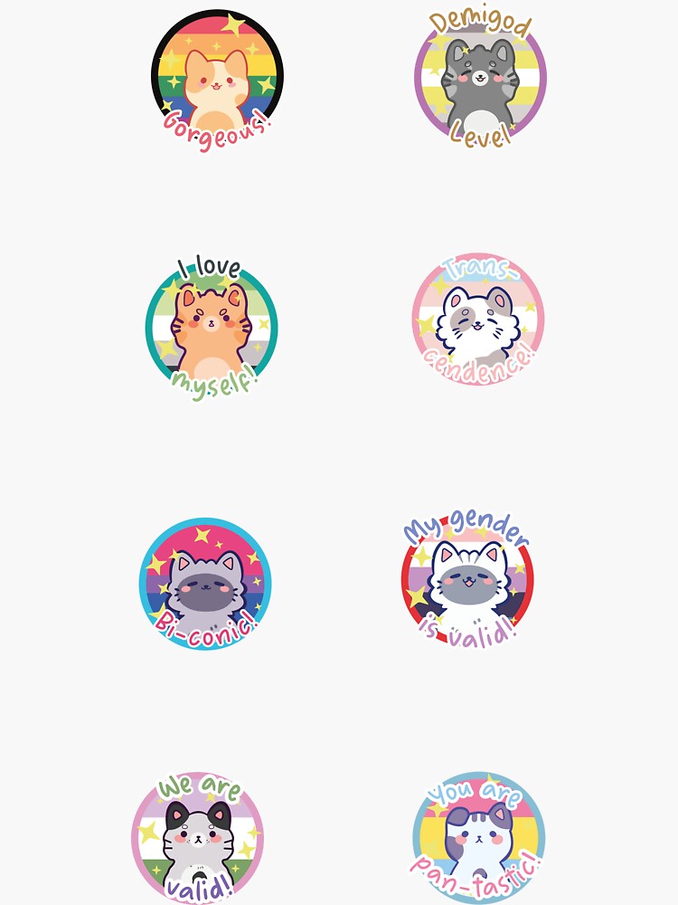 "cat pride flag pack" Sticker for Sale by bansheegart | Redbubble