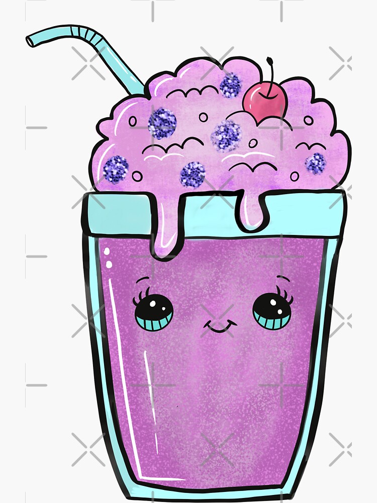 "Cute Kawaii Milkshake " Sticker for Sale by HelArt | Redbubble