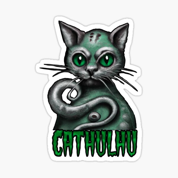 "Cathulhu. cat Cthulhu hybrid. Cute Horror Cat. " Sticker for Sale by ...