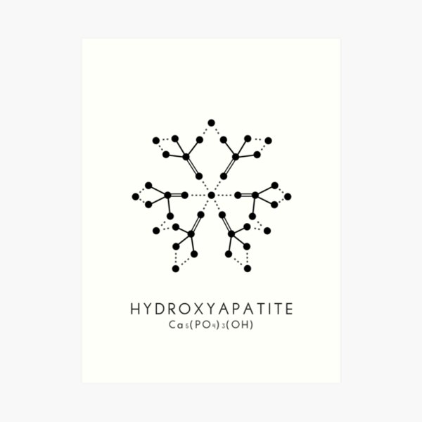 "Hydroxyapatite Molecular Structure - White" Art Print for Sale by ...