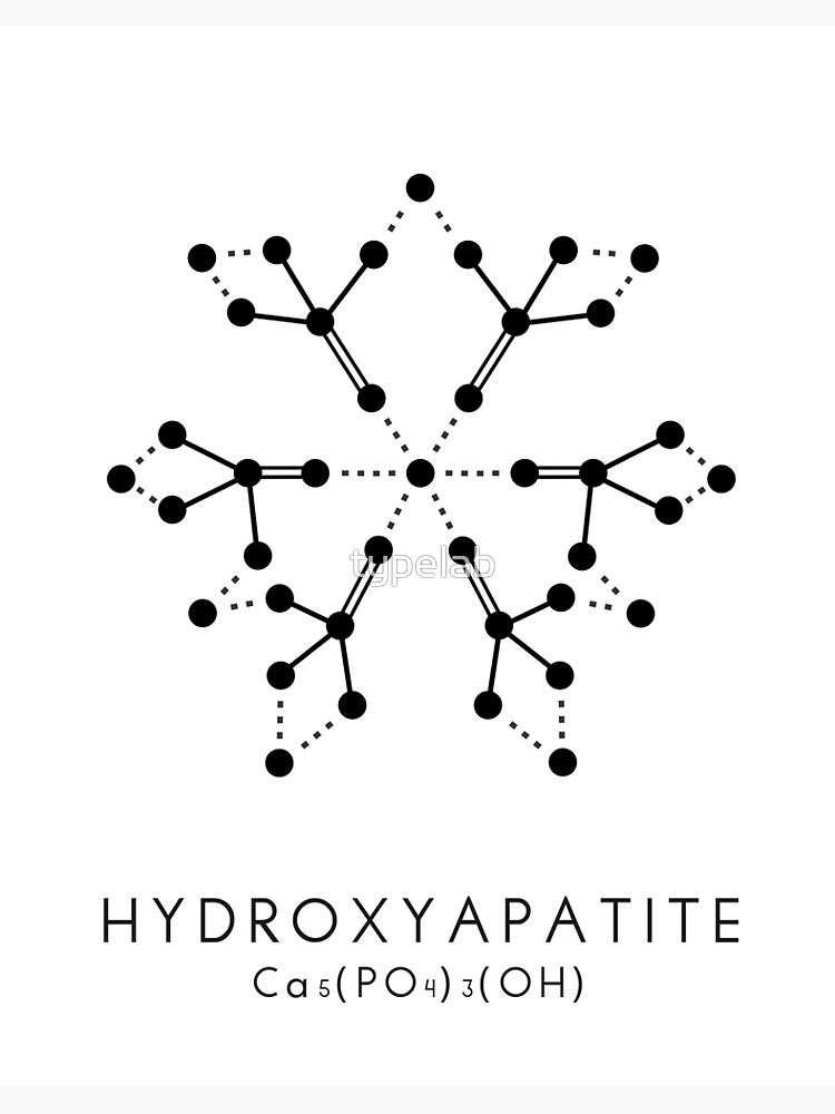 "Hydroxyapatite Molecular Structure - White" Art Board Print for Sale ...
