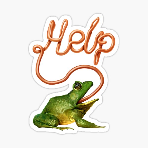 "Frog Crying for Help" Sticker by lightidea | Redbubble