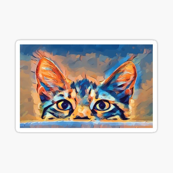 "Colorful Cat " Sticker for Sale by AYAZOU | Redbubble