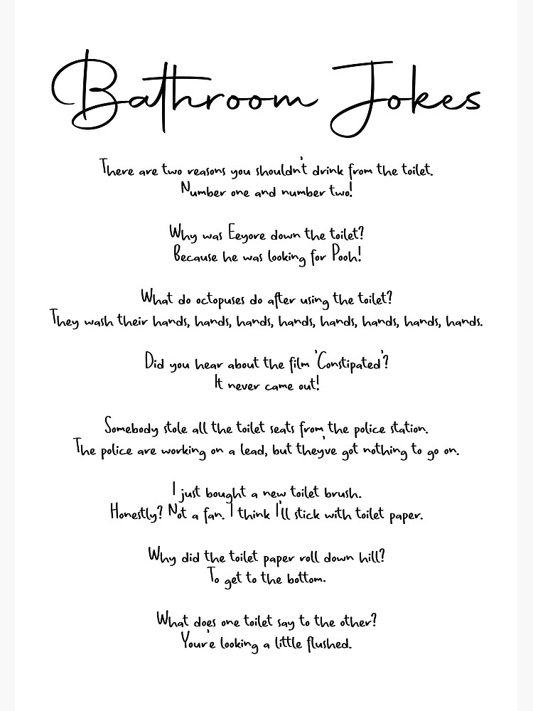 "Bathroom Jokes" Poster for Sale by GirlGangPrints | Redbubble
