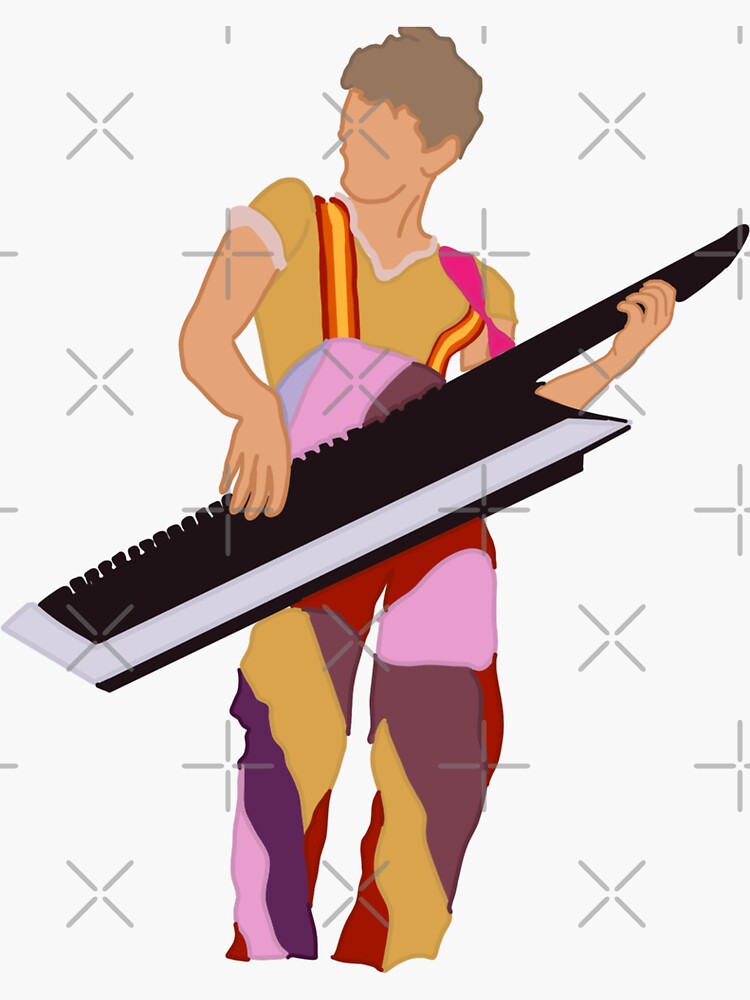 "Bluecoats keytar " Sticker for Sale by chickensoupshop | Redbubble