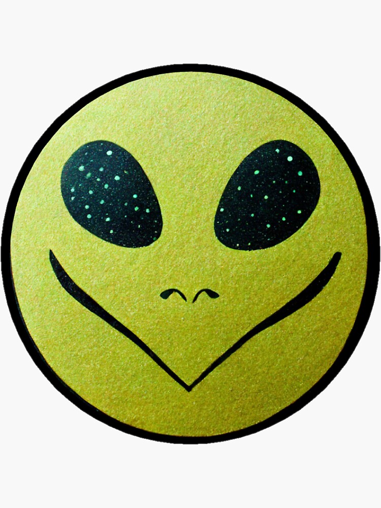 "Alien Smiley Face :) 2" Sticker for Sale by SmileyDan | Redbubble