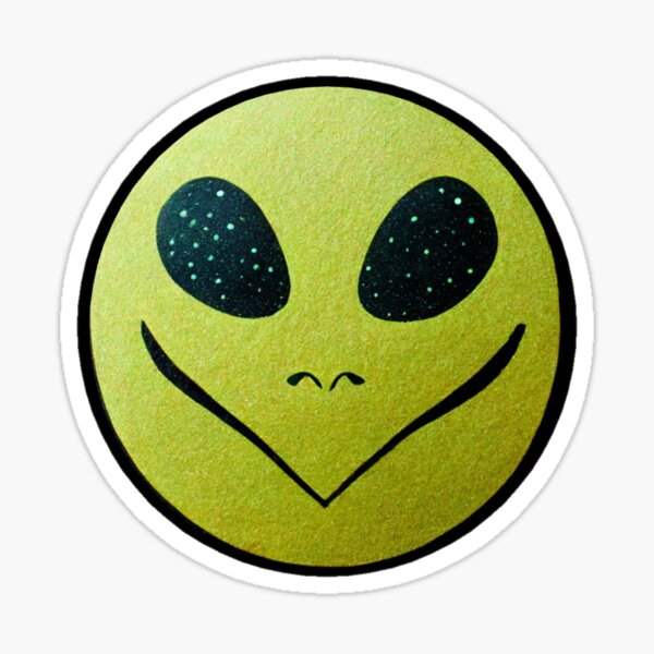 "Alien Smiley Face :) 2" Sticker for Sale by SmileyDan | Redbubble