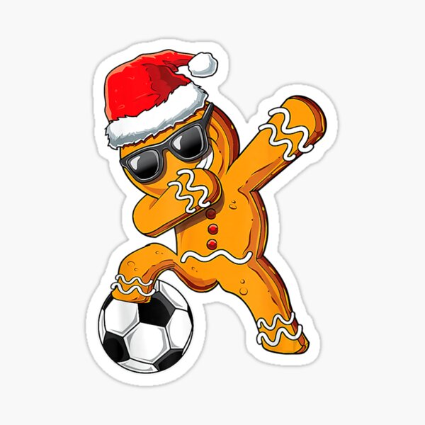 "Christmas Dabbing Gingerbread Man Dab Soccer Football Xmas " Sticker ...