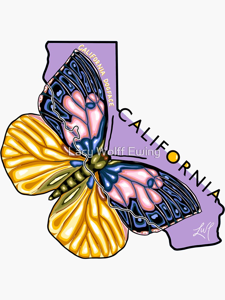 "California State Butterfly - The California Dogface" Sticker for Sale ...