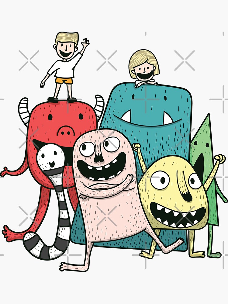 "Cute Monsters" Sticker for Sale by AYAZOU | Redbubble