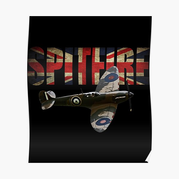 Póster «SPITFIRE RAF SUPERMARINE WW2 AVIÓN DE COMBATE CAMISETA UNION ...