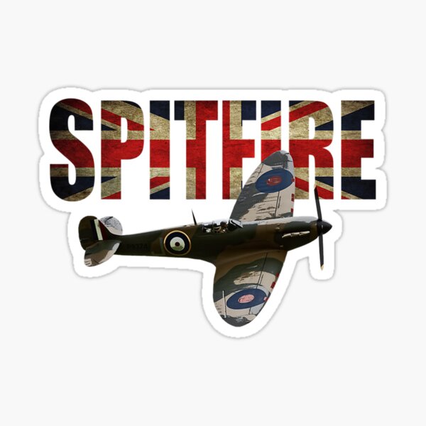"SPITFIRE RAF SUPERMARINE WW2 FIGHTER PLANE TSHIRT UNION JACK" Sticker ...