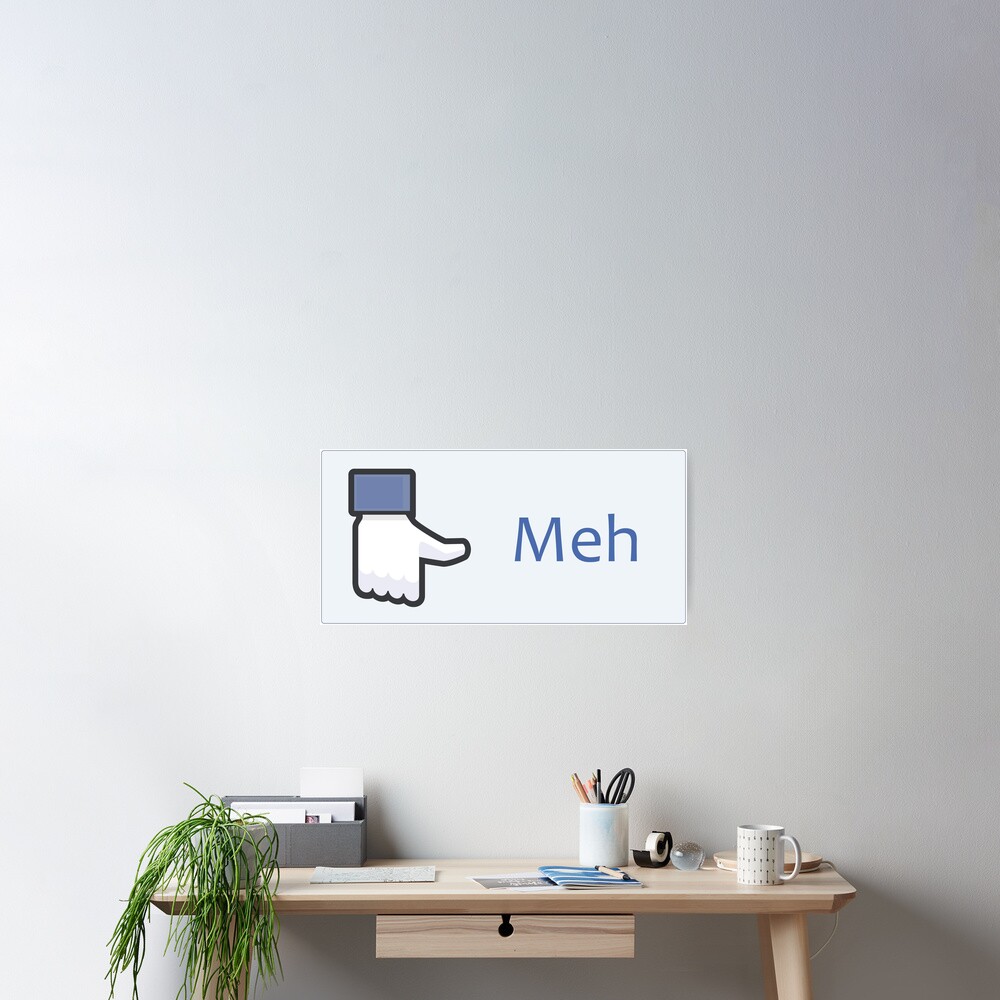 "Meh - Sideways Thumb Icon Emoji" Poster for Sale by Jandsgraphics ...