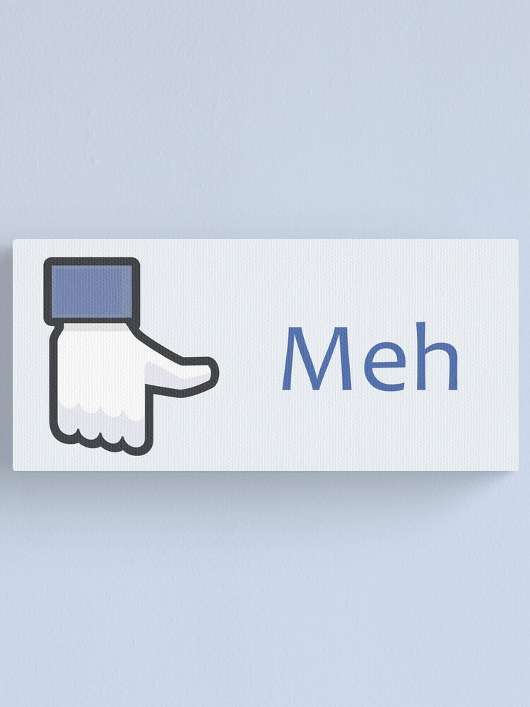 "Meh - Sideways Thumb Icon Emoji" Canvas Print for Sale by ...