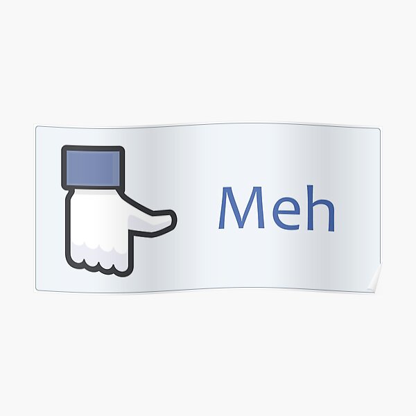 "Meh - Sideways Thumb Icon Emoji" Poster for Sale by Jandsgraphics ...