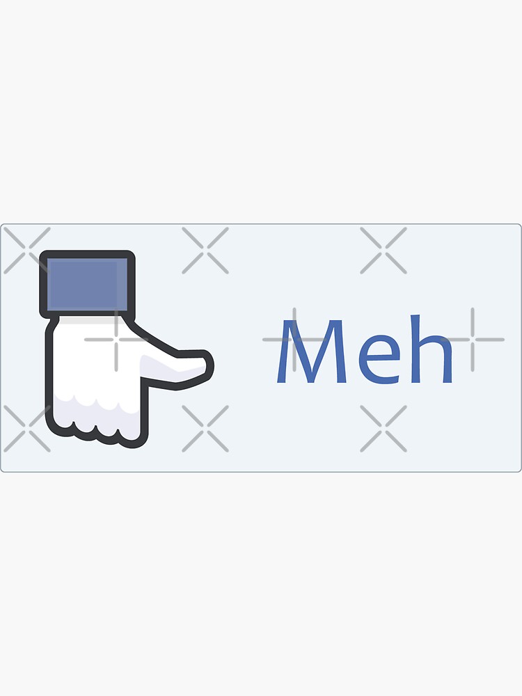 "Meh - Sideways Thumb Icon Emoji" Sticker for Sale by Jandsgraphics ...