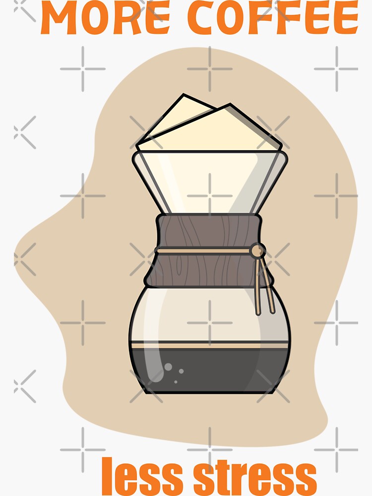 "More Coffee Less Stress" Sticker for Sale by GiantIceCreamm | Redbubble