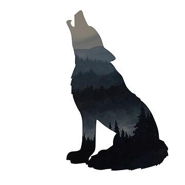 "forest wolf design " Sticker for Sale by artshoponline | Redbubble