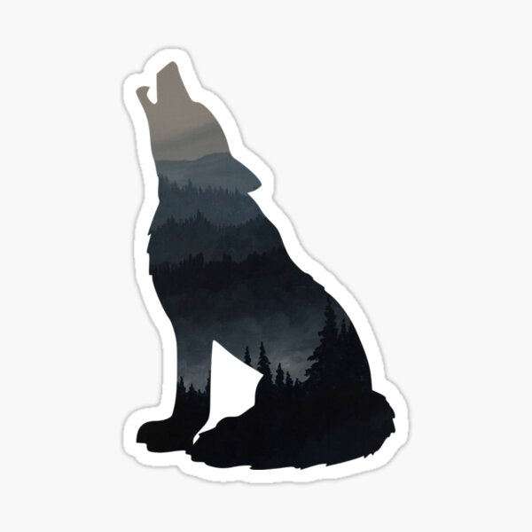 "forest wolf design " Sticker for Sale by artshoponline | Redbubble