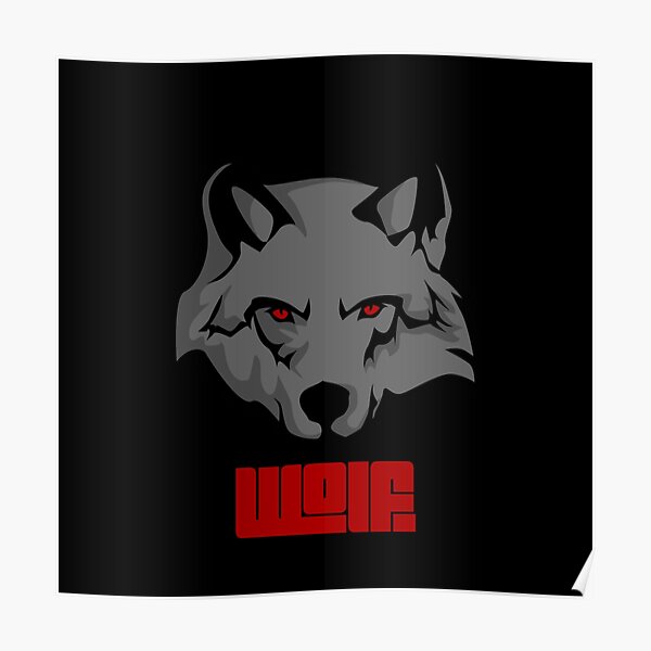 "Grey wolf with red eyes " Poster for Sale by Husayn354354 | Redbubble
