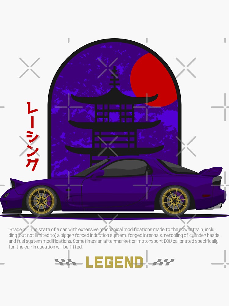 "JDM Legend Purple RX 7 FD 3S" Sticker for Sale by goldentuners | Redbubble