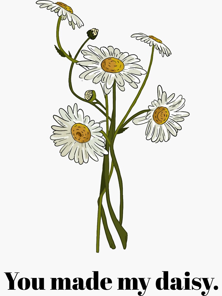 "You made my daisy." Sticker for Sale by MaeveKenny1 | Redbubble