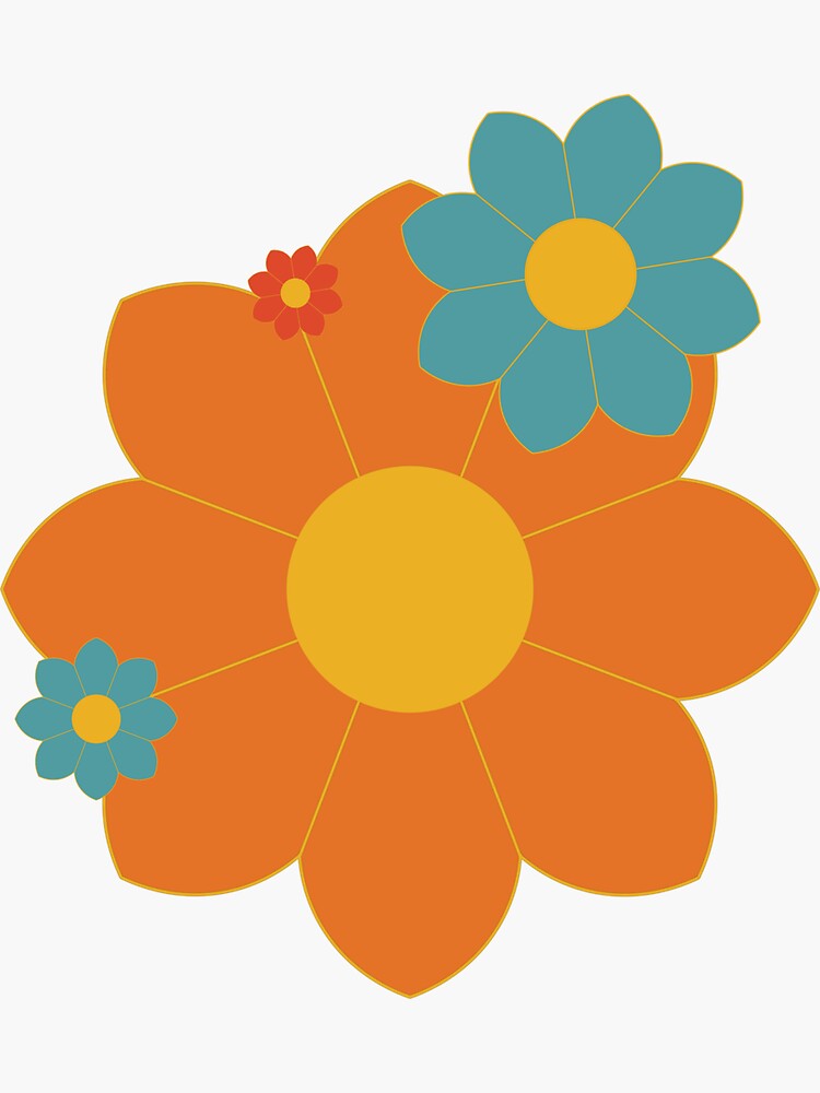 "Retro Flower Power" Sticker for Sale by wonderweird | Redbubble