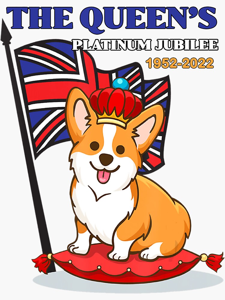 "The Queen’s Platinum Jubilee Corgi Union Jack " Sticker for Sale by ...
