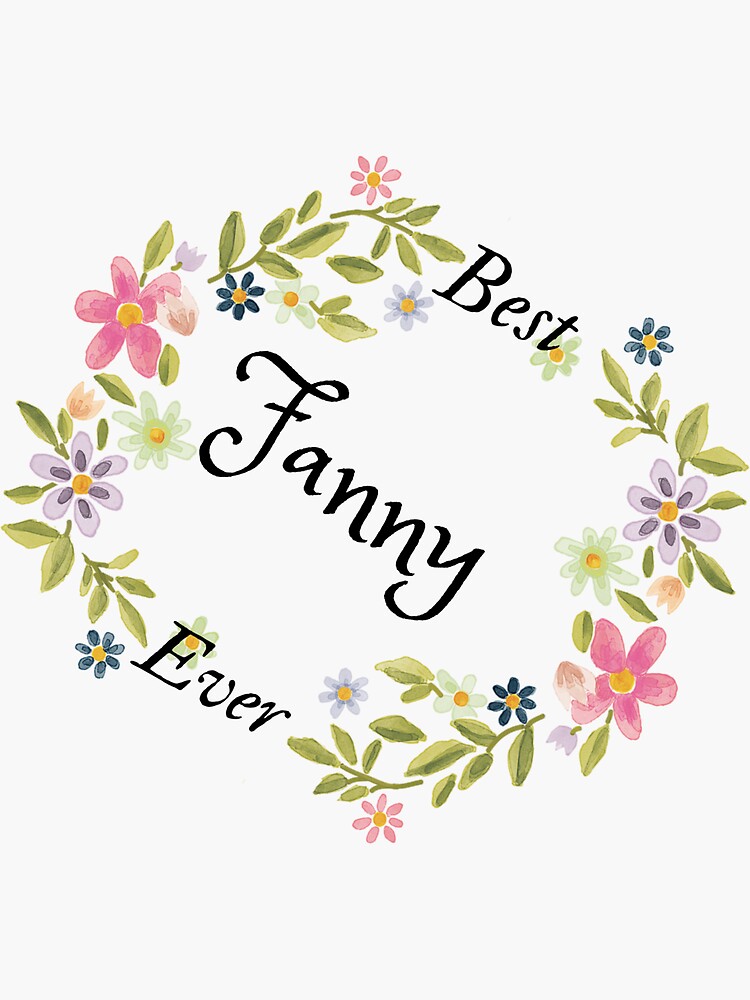 "Fanny Personalized Name Floral Wreath Flower T-Shirt" Sticker for Sale ...