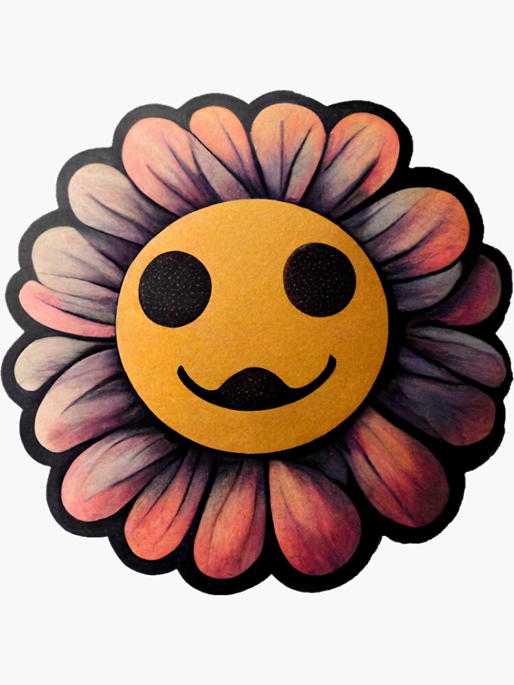 "Flower Smiley Face :)" Sticker for Sale by SmileyDan | Redbubble