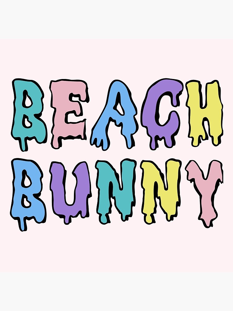 Beach Bunny Sticker Poster For Sale By Nics Designs Redbubble