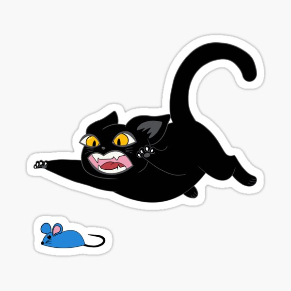 "Black Attack Cat" Sticker for Sale by TheKatBurglar | Redbubble