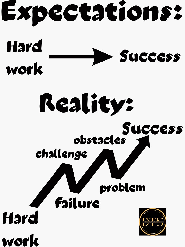 "Expectations vs Reality" Sticker for Sale by drive-to-sucess | Redbubble